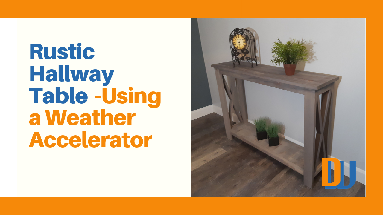 Rustic Hallway Table made with Weathered Wood Pine Boards | Dusty Workbench